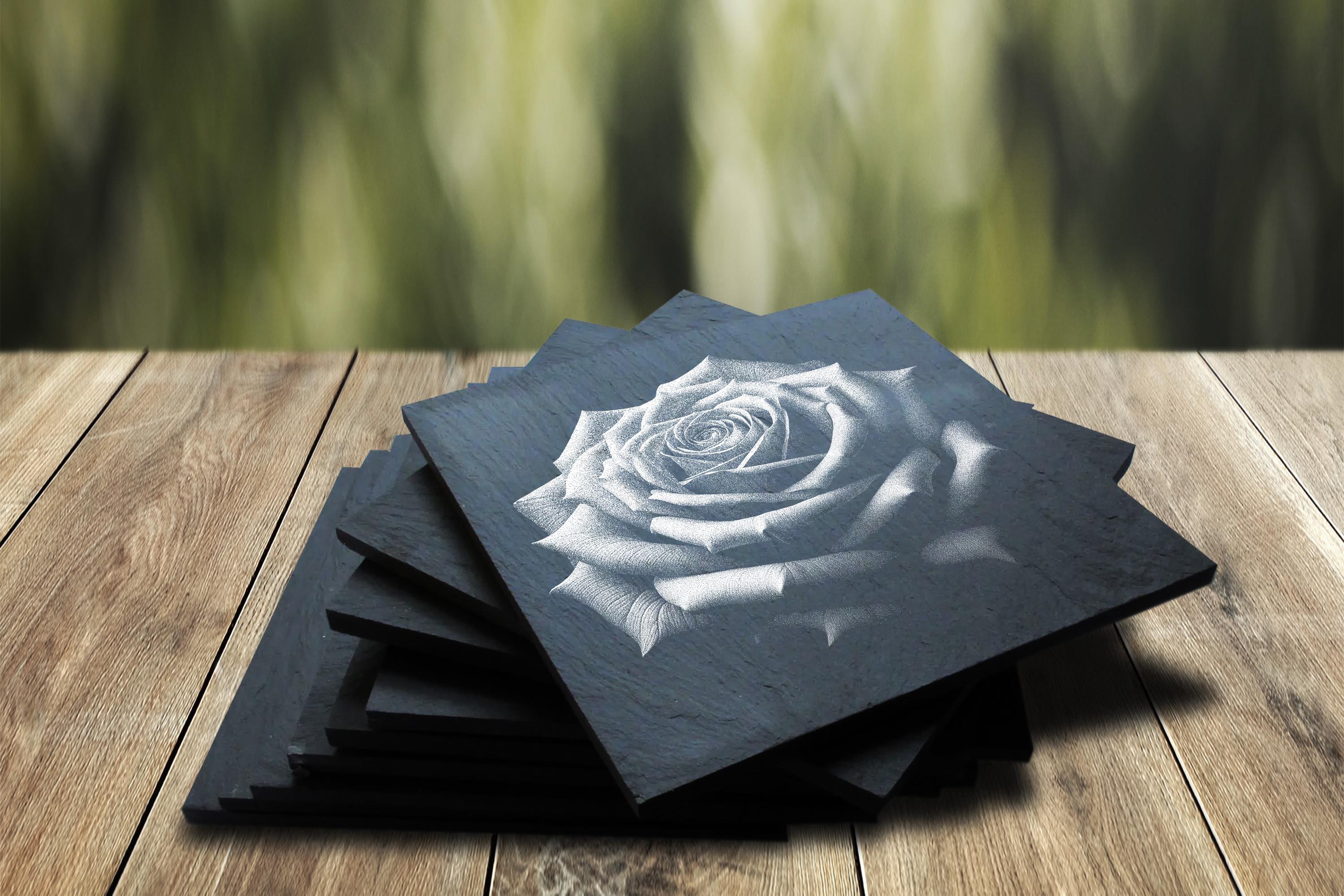 Set of 4 Botanical Engravings PNG Files for CNC DIY and Laser Engraving ...