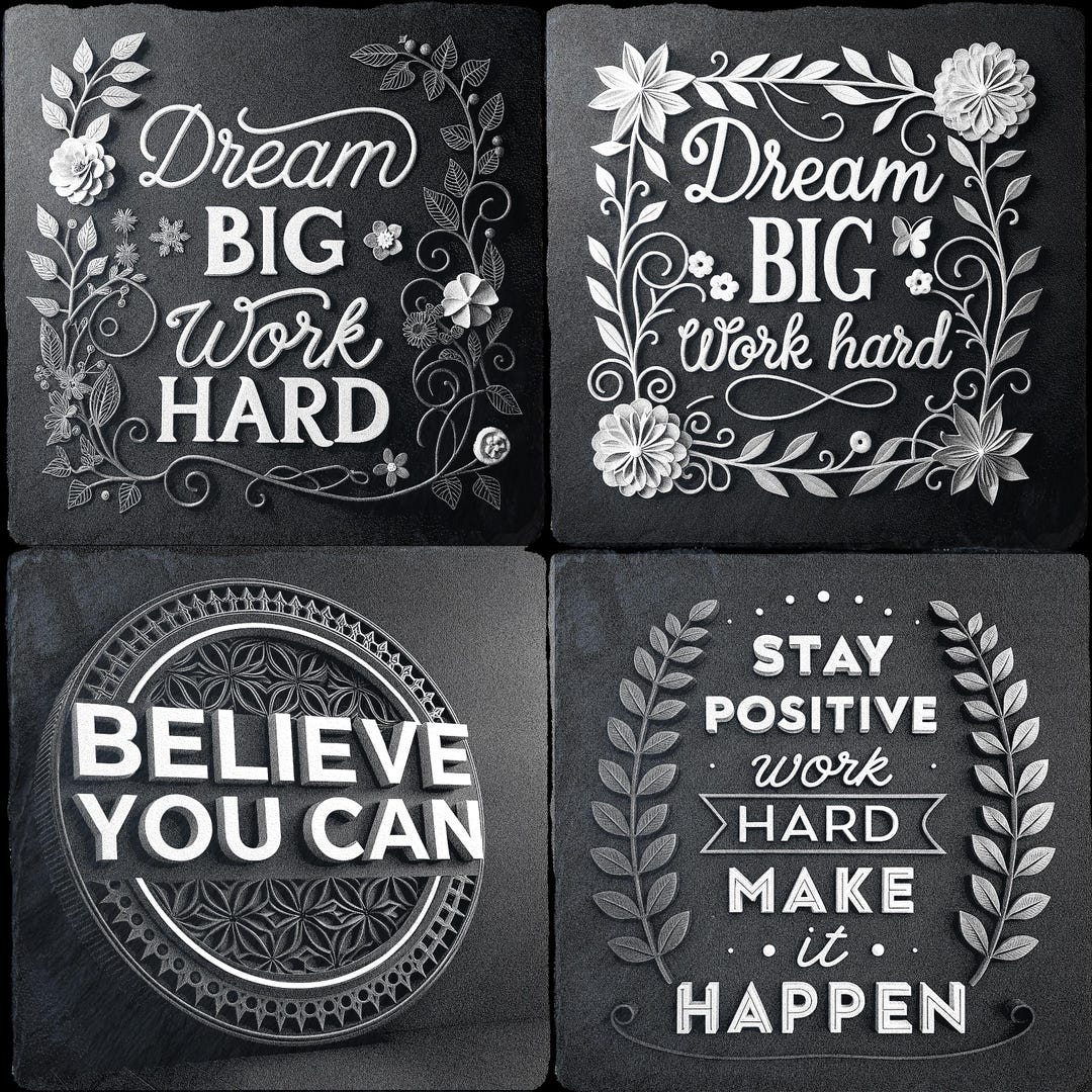 Set of 4 Inspirational Quote Laser Engraving Files - CNC and DIY ...