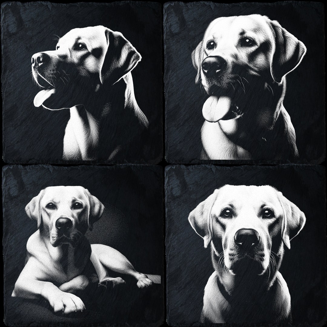 4 Slate Bundle Labrador Retriever, Laser Ready PNG Files for Engraving ...