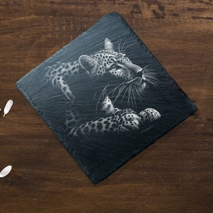 4 Animal Pack Png|laser Engraving File|slate Coaster|big Cat Leopard ...