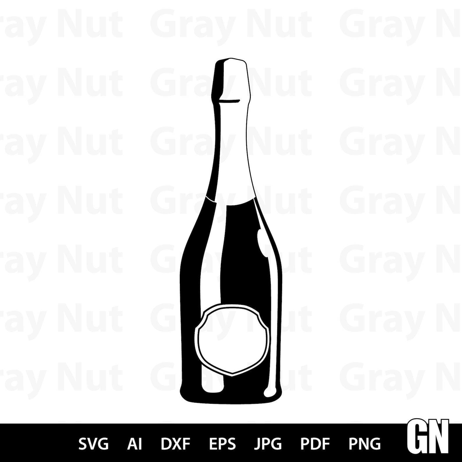 Champagne Bottle Svg Alcohol Svg Files For Cricut Wine Dxf | Etsy