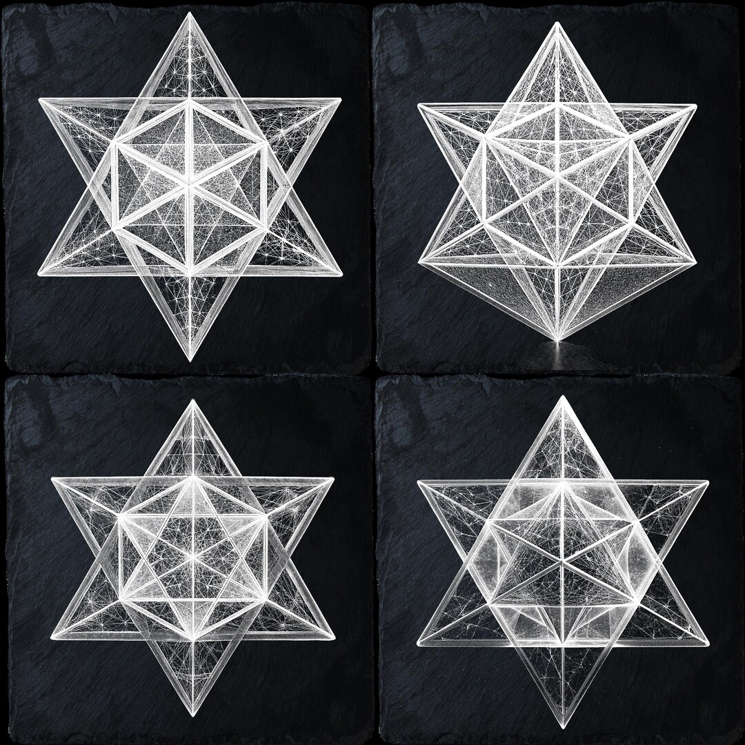 4 3D Sacred Geometry Merkaba PNG for Laser Engraving on Slate ...