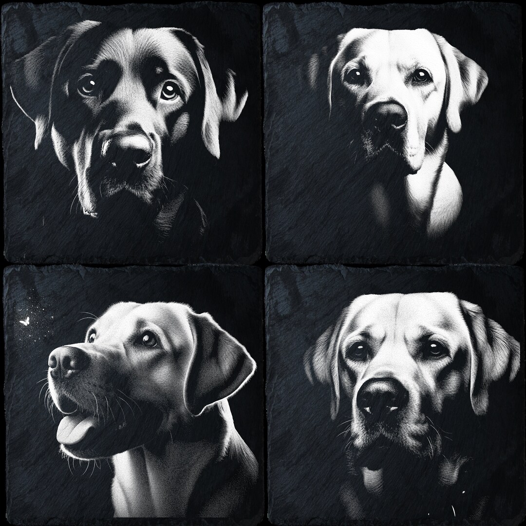 4 Slate Bundle Labrador Retriever, Laser Ready PNG Files for Engraving ...