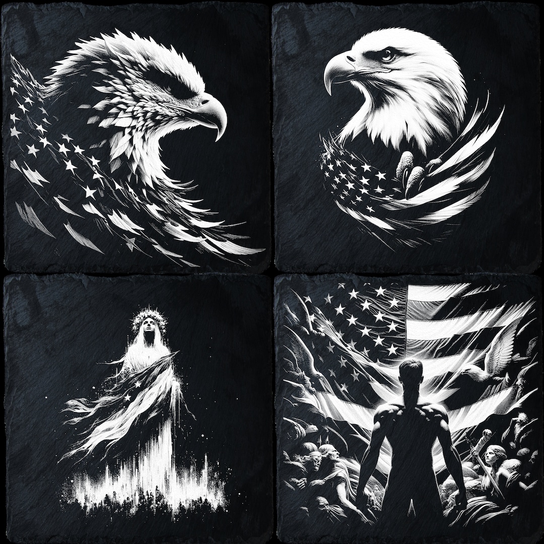 4 Independence Day Pack | Laser Files Bundle | Laser Burn PNG | Slate ...