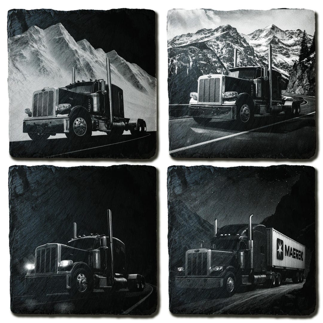 Peterbilt 389 Truck PNG Bundle: 4 3D Laser Engraving Files for Slate ...