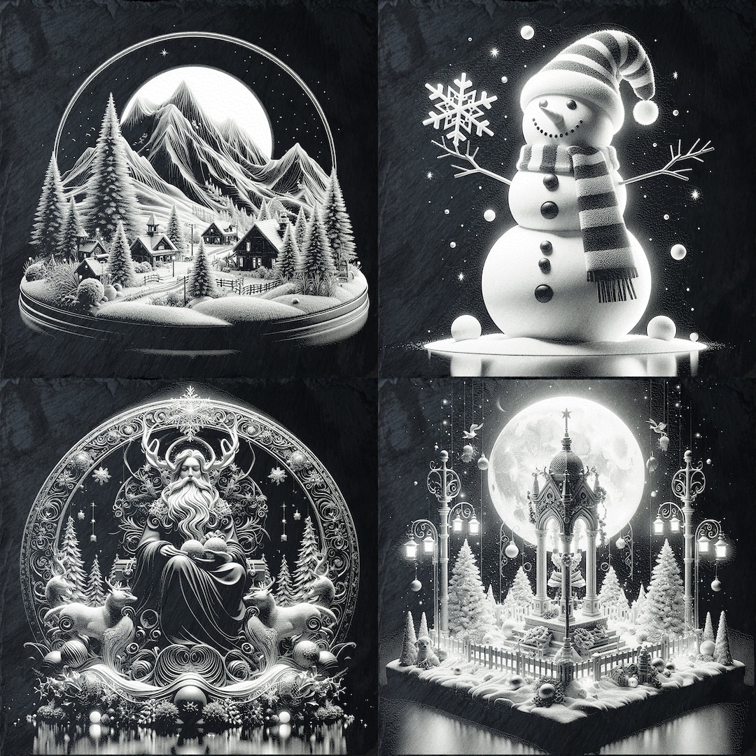 4 Christmas Pack Png|laser Engraving File|slate Coaster|christmas ...