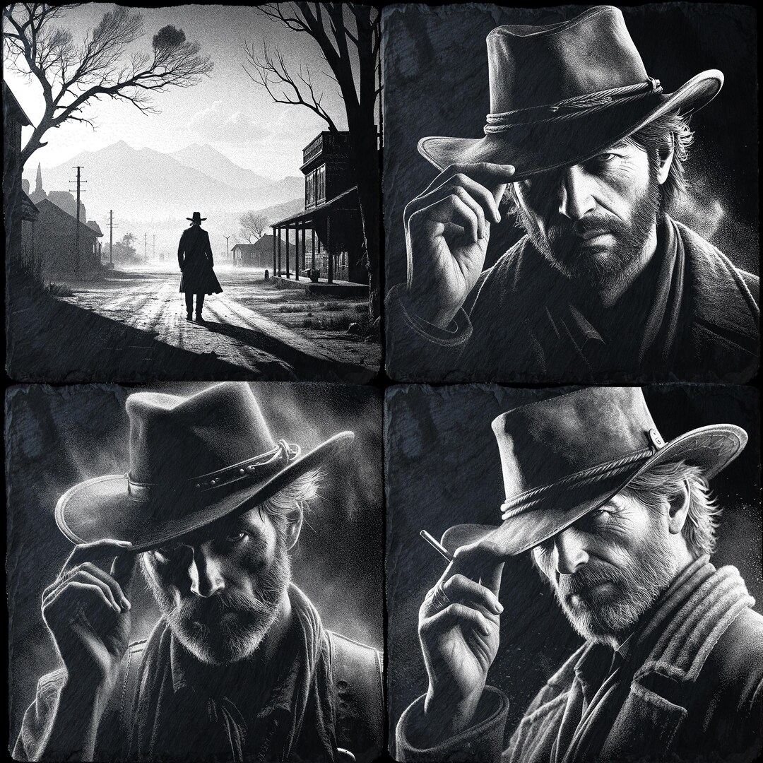 Set of 4 Western PNG Files for Laser Engraving | Cowboy, Horse ...