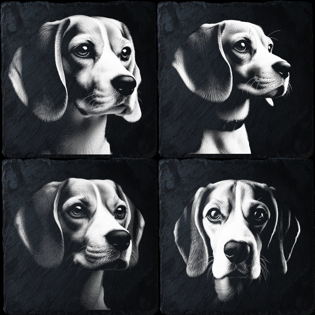 4 Beagle Pack | Laser Files Bundle | Laser Burn PNG | Slate Engraving ...