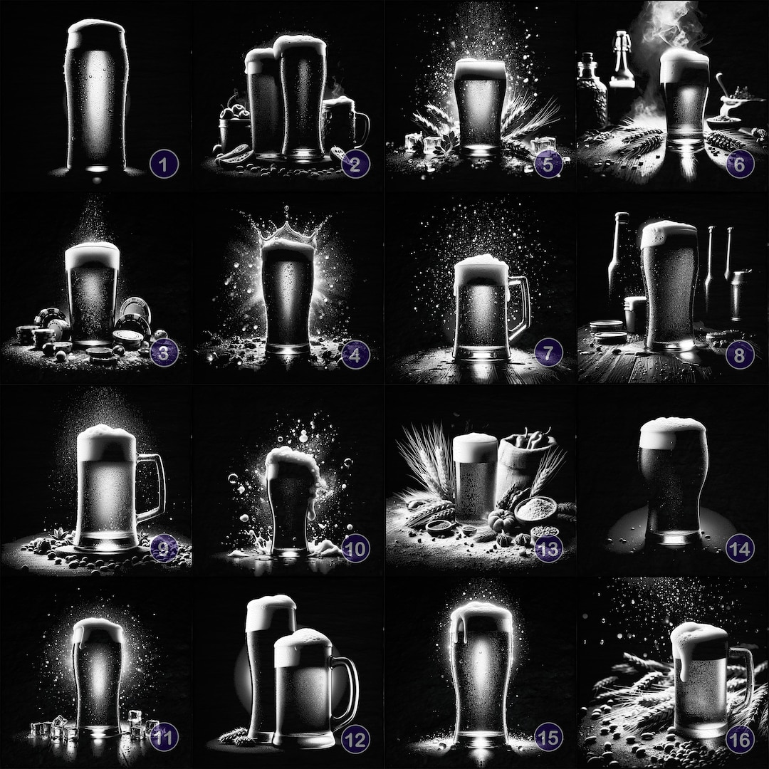 16 Beer Pack | Laser Files Bundle | Laser Burn PNG | Slate Engraving ...