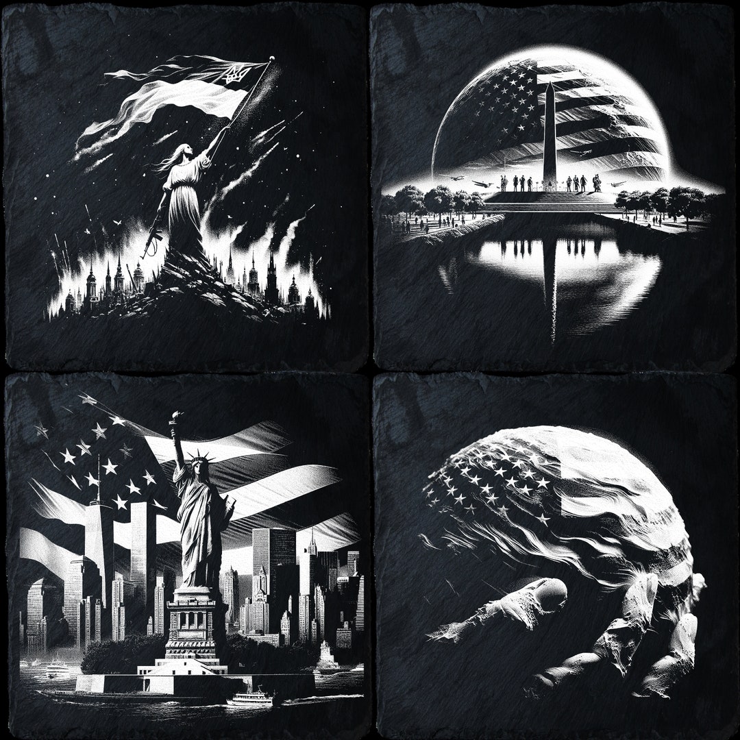 Independence Day Laser Engraving PNG: Slate Coaster Files (digital ...