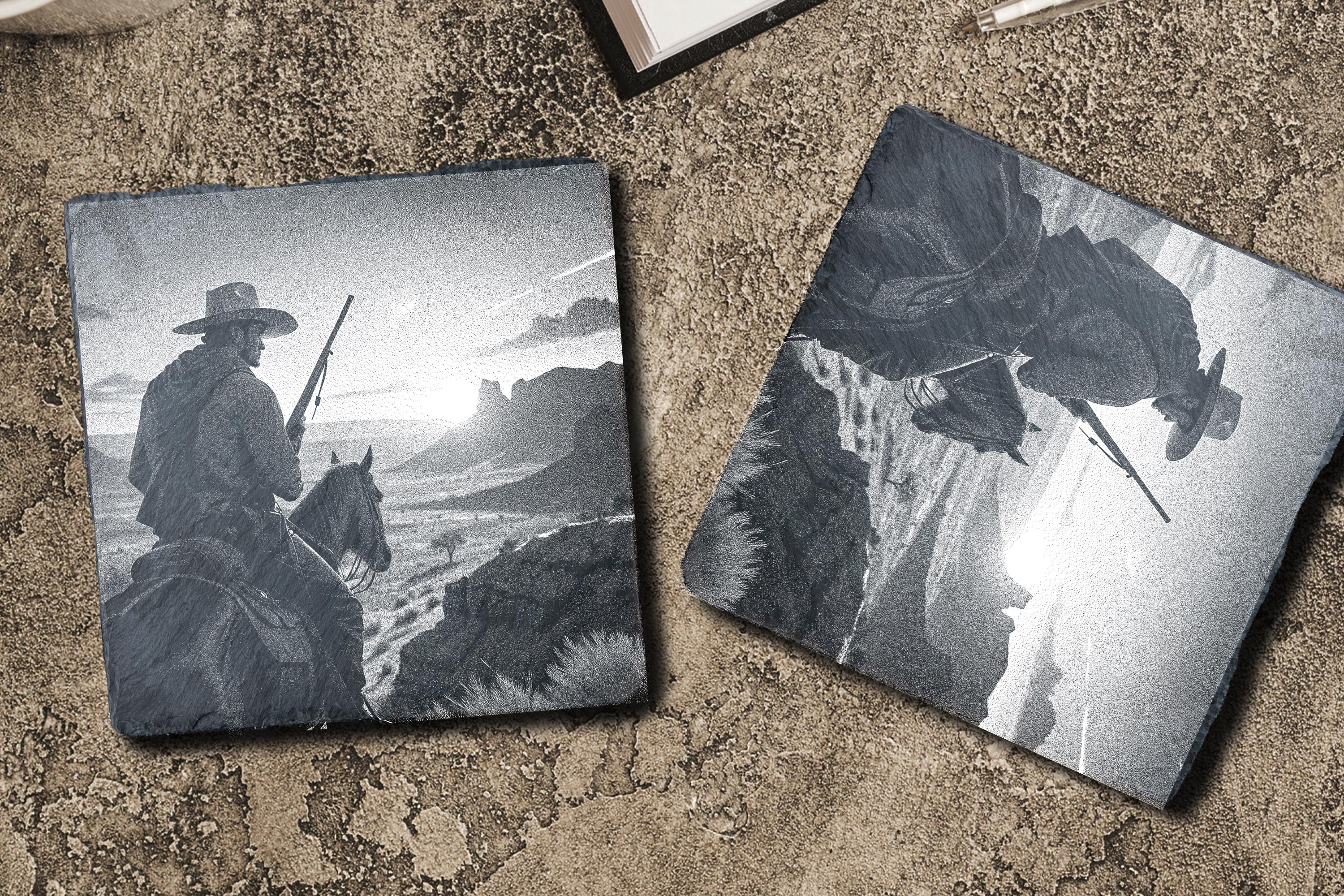 Set of 4 Western PNG Files for Laser Engraving | Cowboy, Horse ...