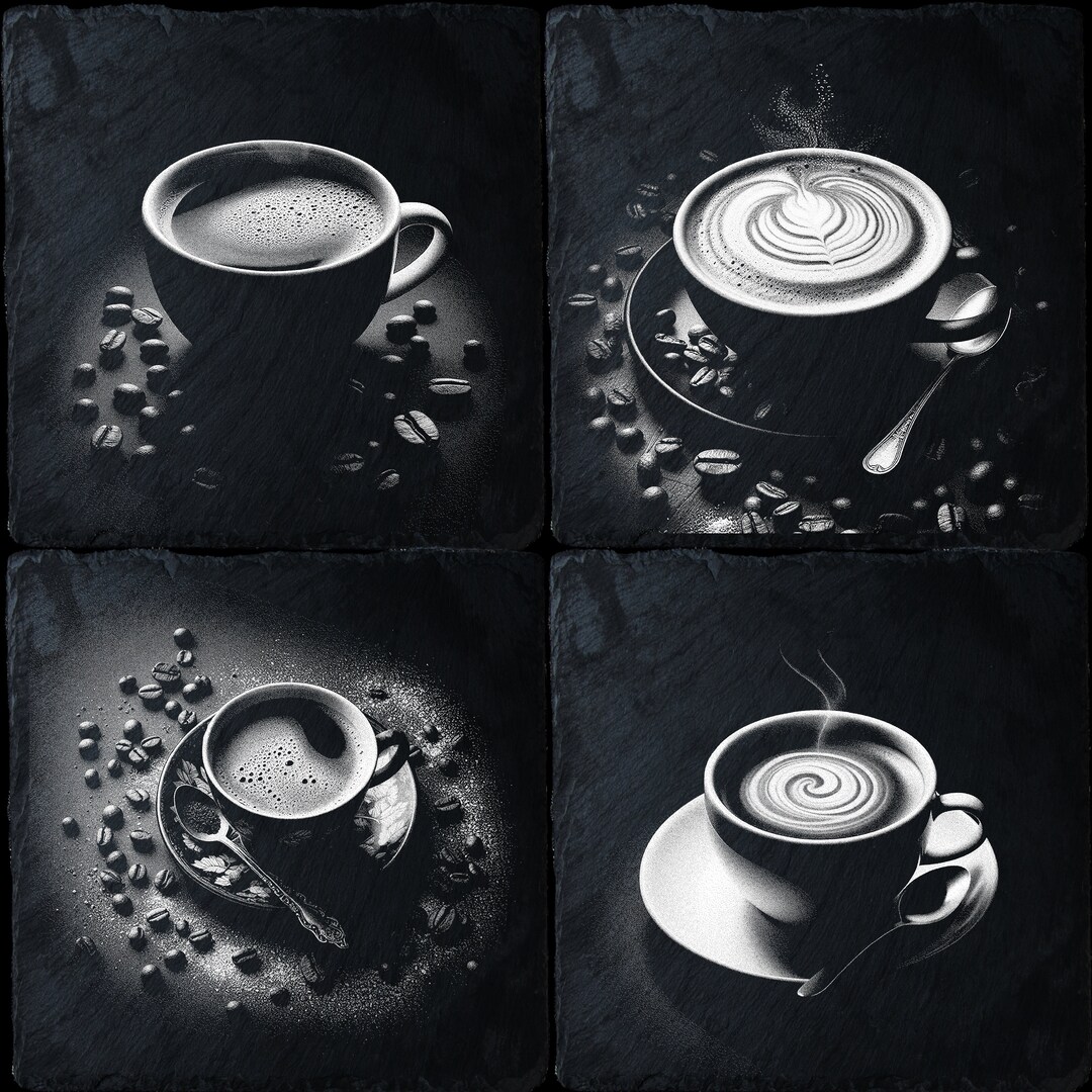 4 Coffee Pack Png|laser Engraving File|slate Coaster|drink Png ...