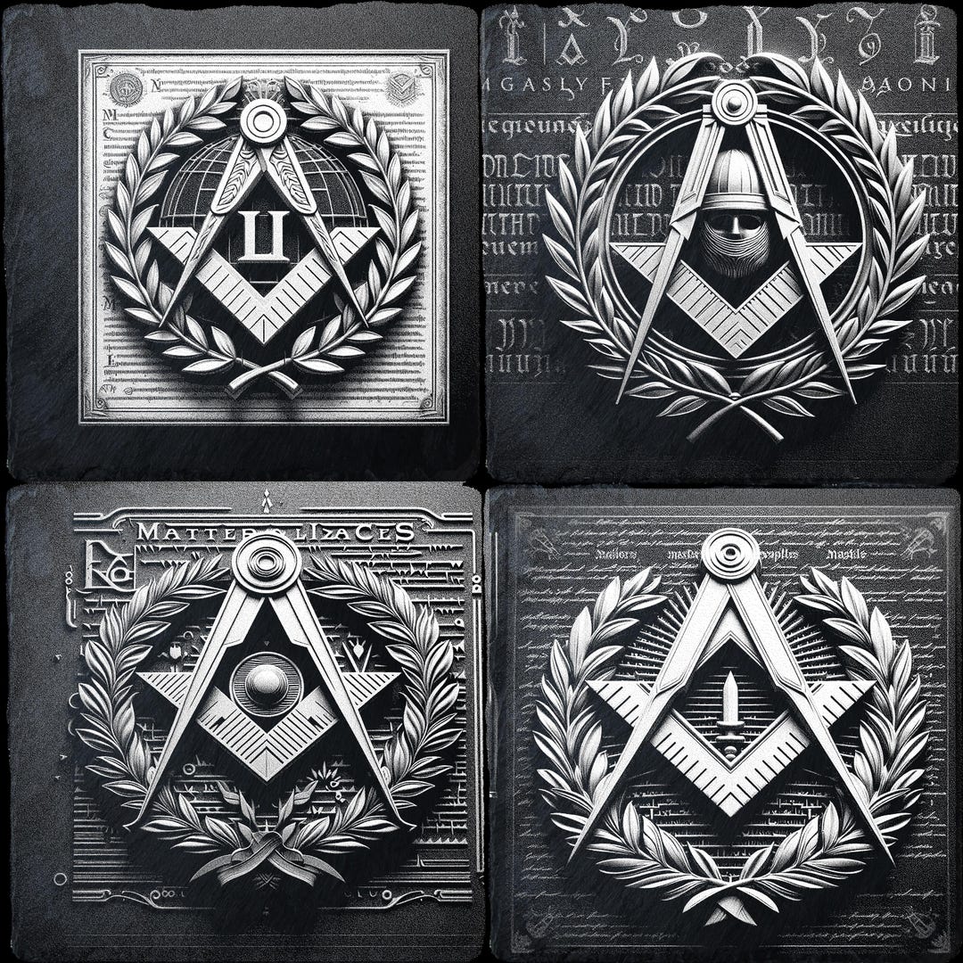 Masonic Symbol PNG Set for Laser Engraving on Natural Slate 4 Files for ...