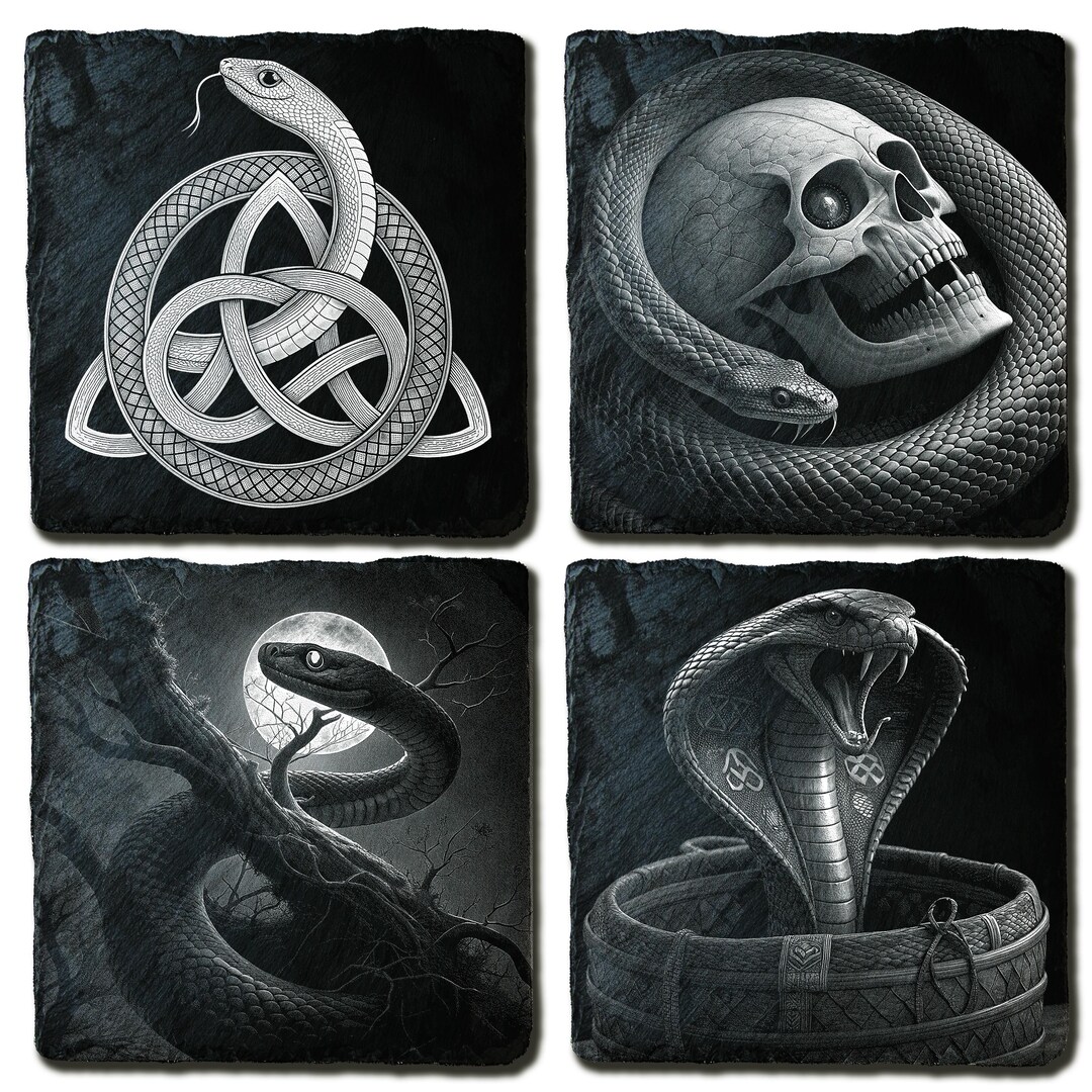 Temptress Serpent PNG Bundle: 4 Mystic Snake Laser Engraving Designs ...