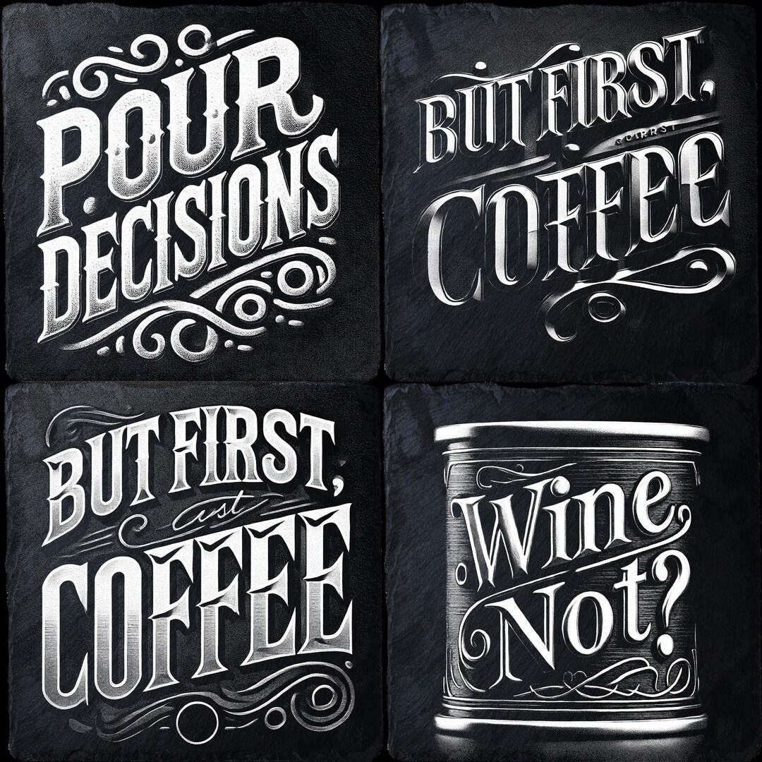 Set of 4 Funny Sayings Art PNG Files for CNC DIY and Laser Engraving ...