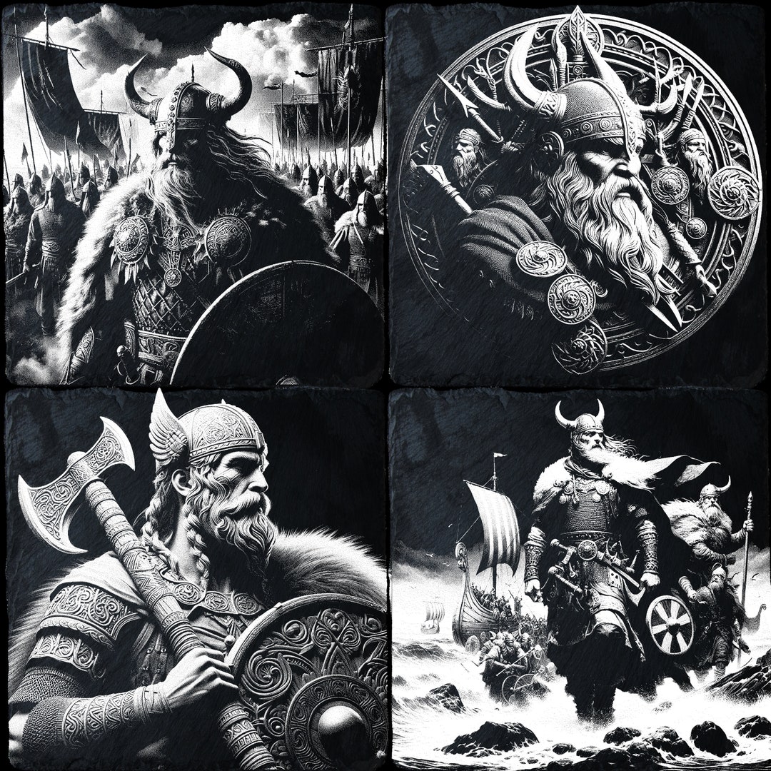 4 Bundle Viking PNG for CNC Laser Engrave, Laser Burn, Glowforge File ...