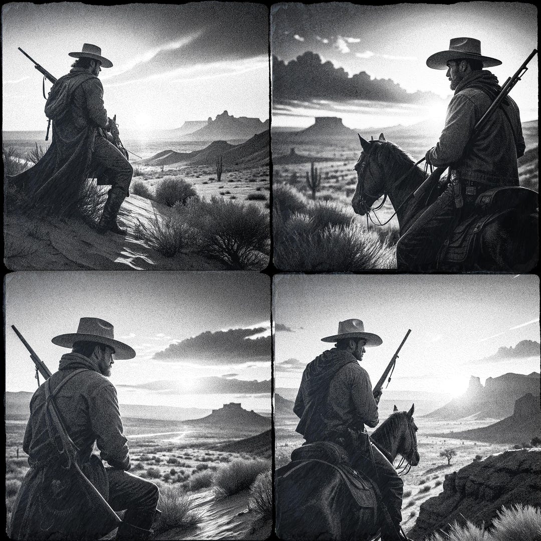 Set of 4 Western PNG Files for Laser Engraving | Cowboy, Horse ...