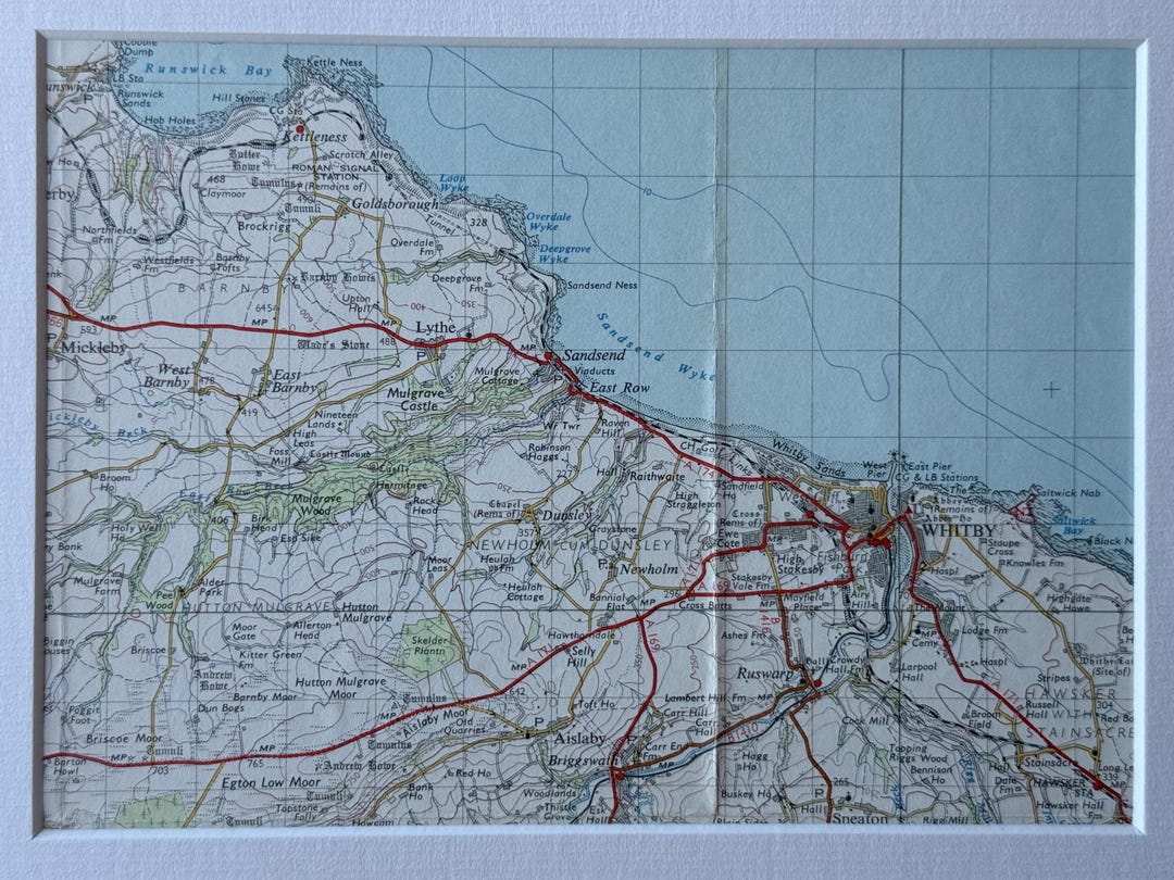 Whitby, Lythe, Sandsend and Surrounding Area Original 1945 Ordnance ...