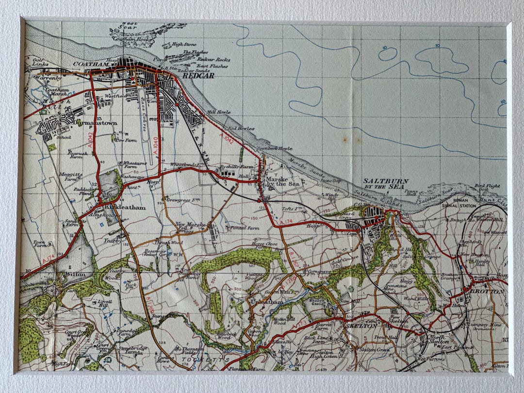 Redcar, Saltburn on the Sea, Skelton and Surrounding Area Original 1947 ...