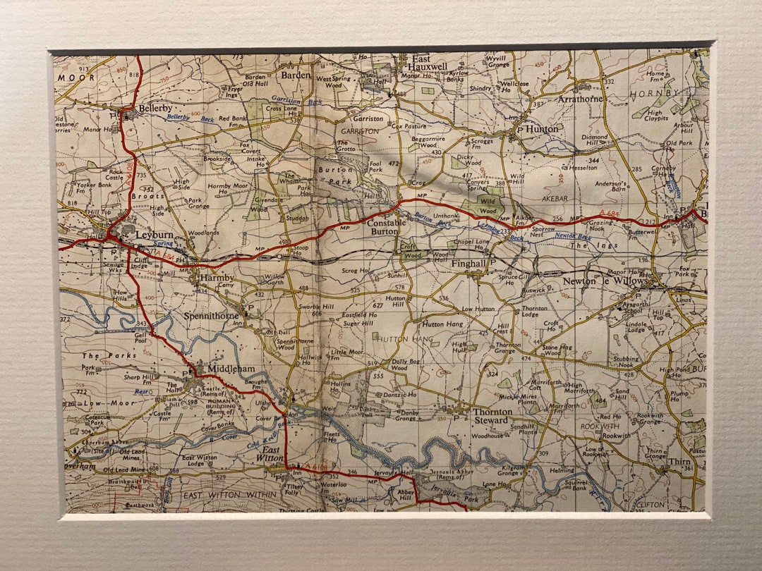 Leyburn and Surrounding Area Original 1955 Ordnance Survey Map - Etsy