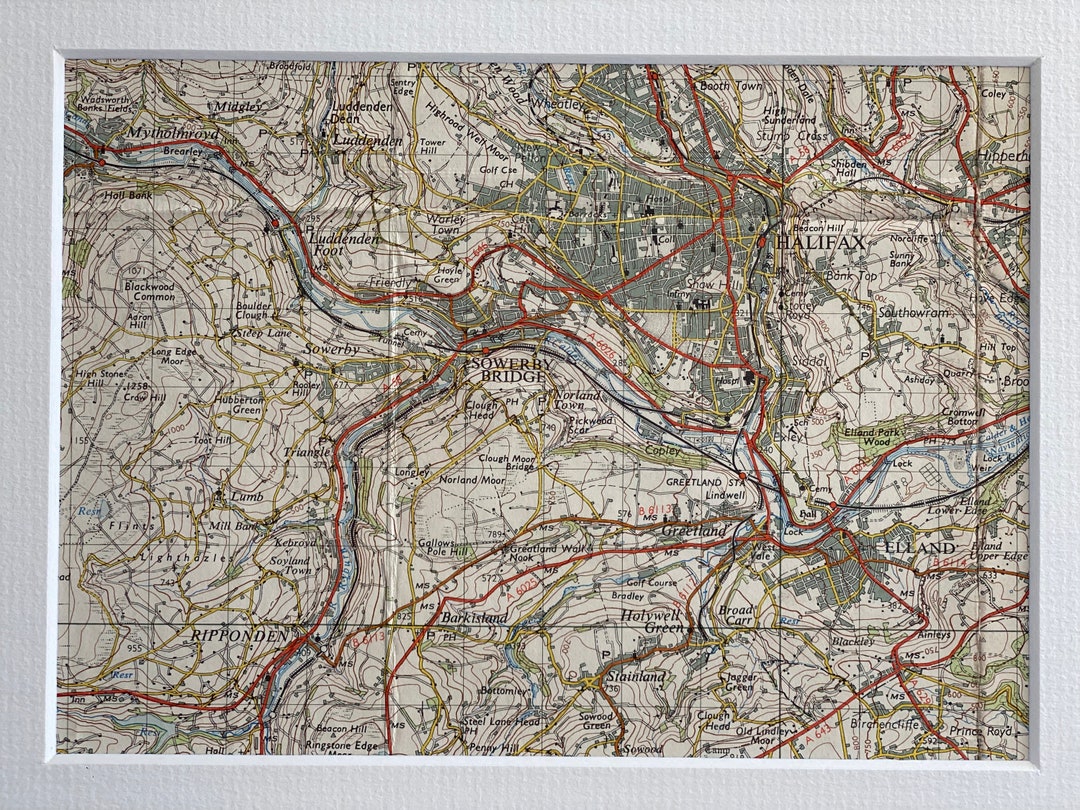 Halifax, Elland, Sowerby Bridge and Surrounding Area Original 1954 ...