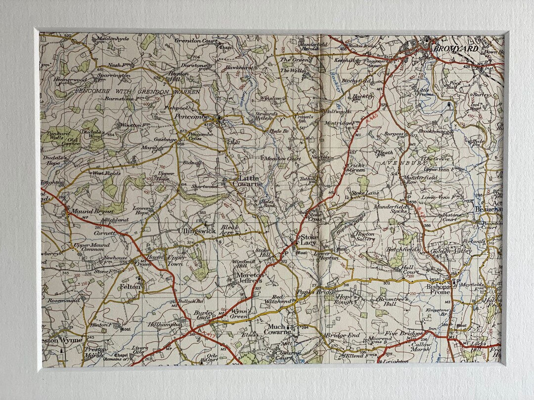 Bromyard, Stoke Lacy, Little Cowarne y alrededores Mapa montado ...