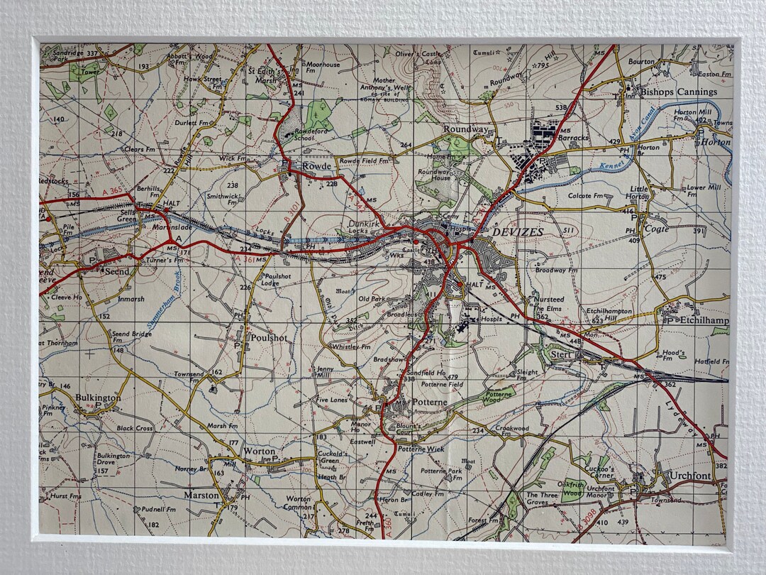 Devizes, Potterne, Rowde and Surrounding Area Original 1963 Ordnance ...