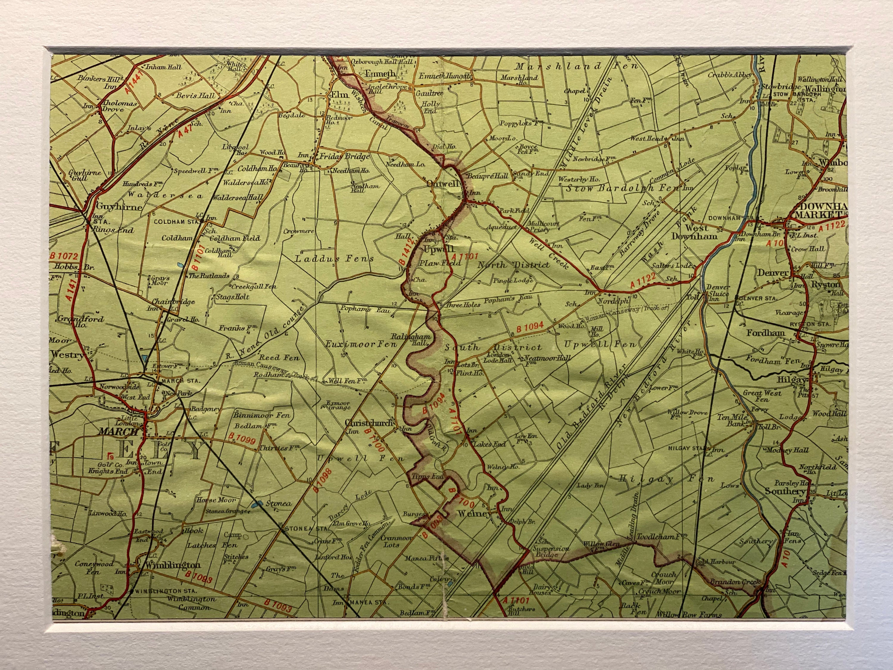 Globes & Maps Home & Living Welney and Surrounding Area Original 1944 ...