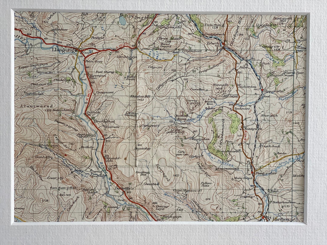 Llangurig, Pant-y-dwr, Bryn Mawr and Surrounding Area Original 1952 ...