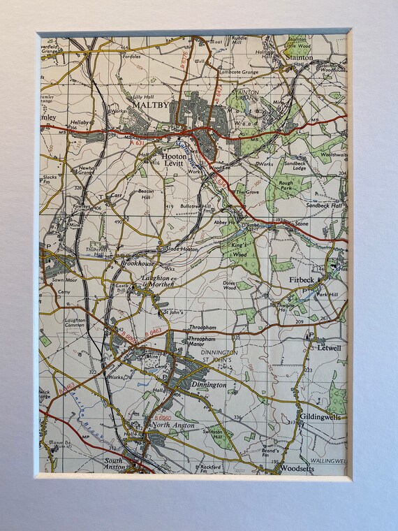 Maltby and Surrounding Area Original 1961 Ordnance Survey Map | Etsy