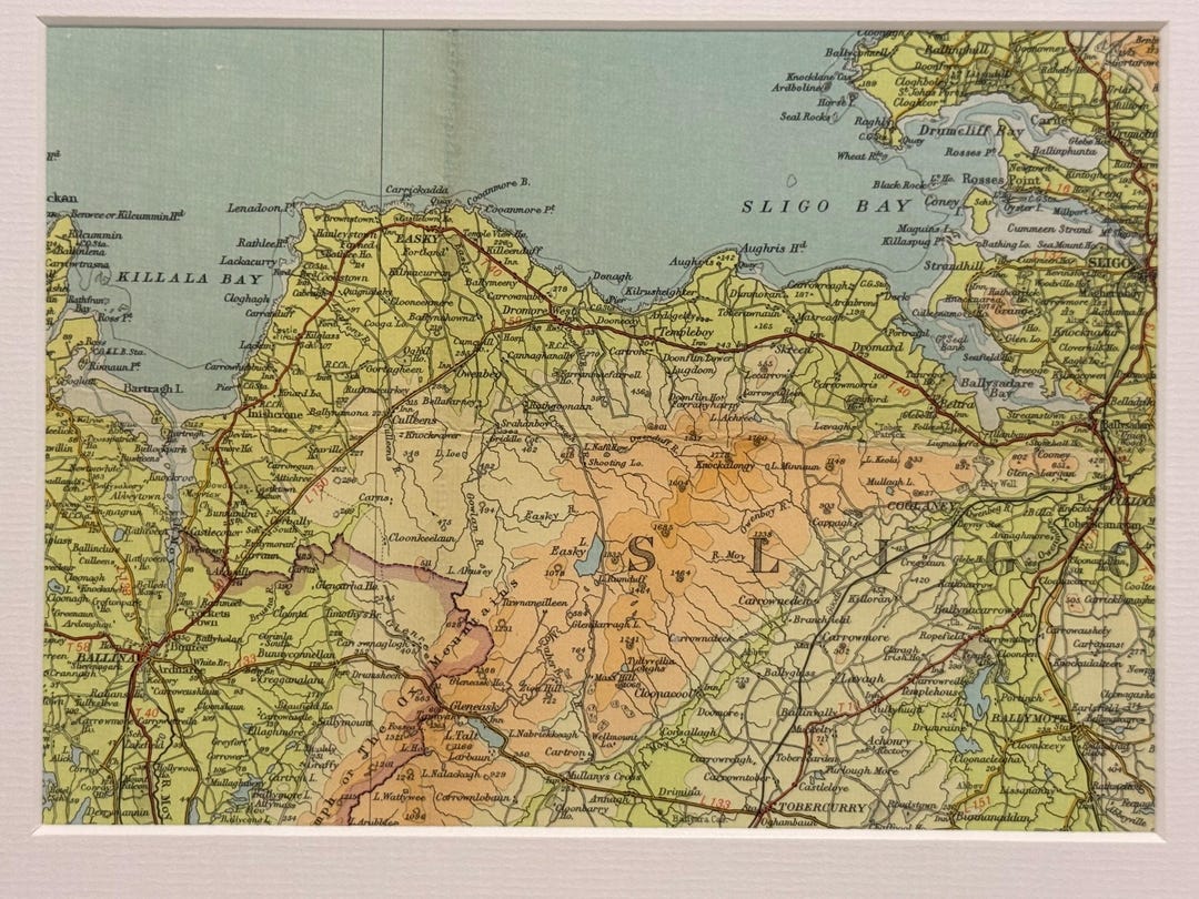 Slingo, Ballina, Collooney Original 1963 Bartholomew's Mounted Map - Etsy