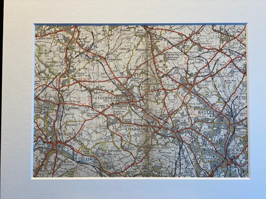 Brighouse, Batley, Oakenshaw and Surrounding Area Original 1954 ...