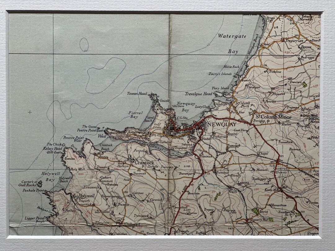 Newquay, Cubert, Watergate Bay and Surrounding Area Original 1934 ...