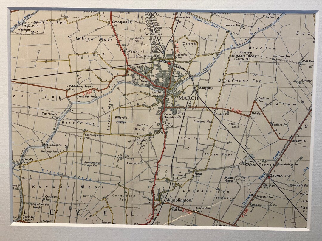 March, Wimblington, Stone and Surrounding Area Original 1954 Ordnance ...