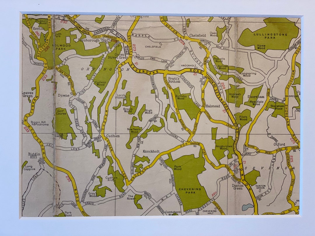 Pratt's Bottom, Cudham, Farnborough and Surrounding Area Original 1955 ...