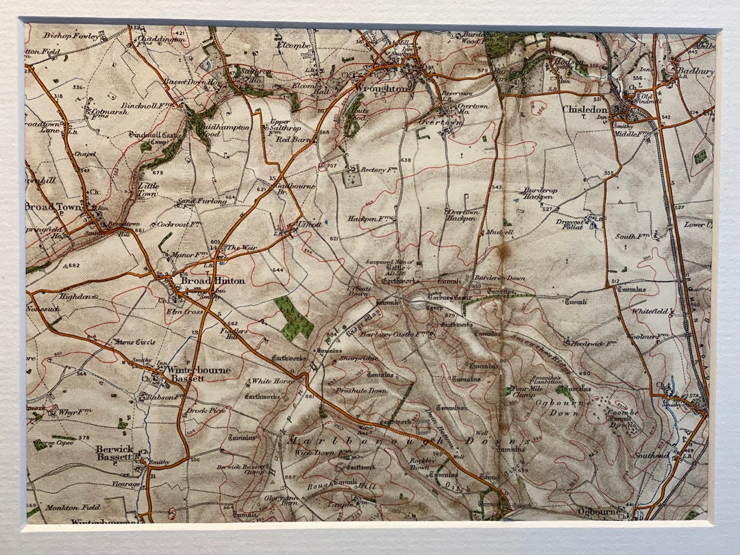 Marlborough Down, Broad Hinton, Chisledon and Surrounding Area Original ...