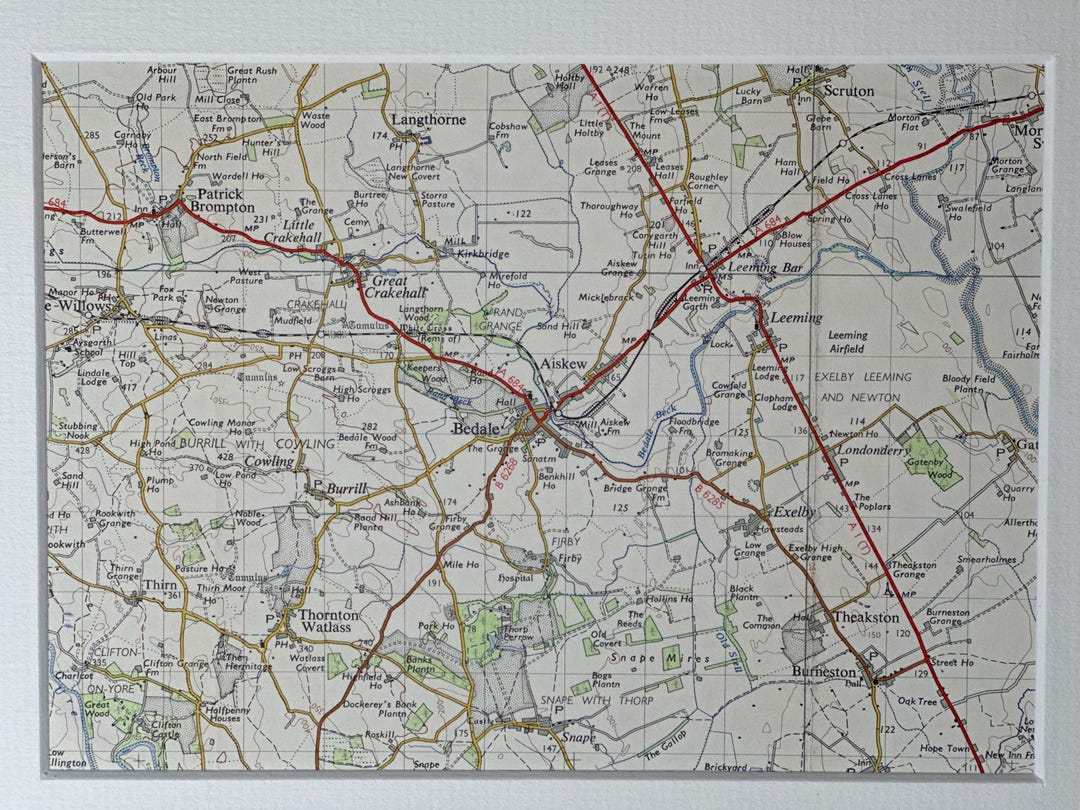 Bedale, Leeming Bar, Patrick Brompton and Surrounding Area Original ...