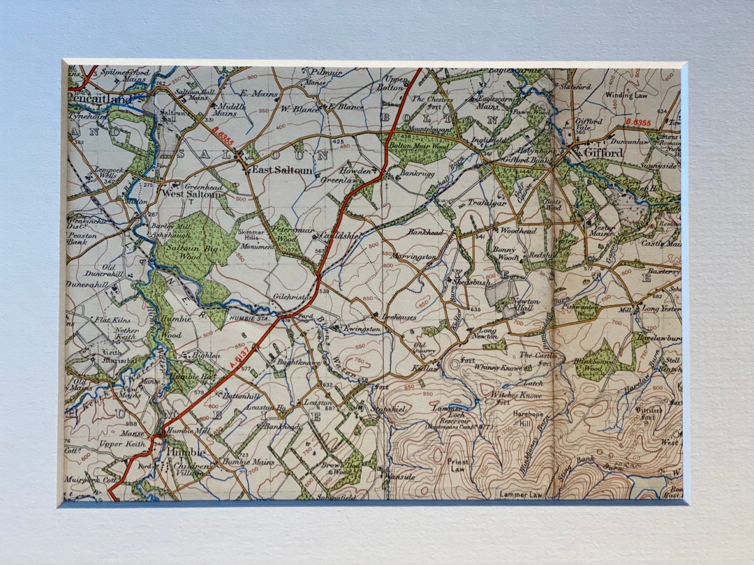 Gifford, Humbie, East Saltoun and Surrounding Area Original 1945 ...