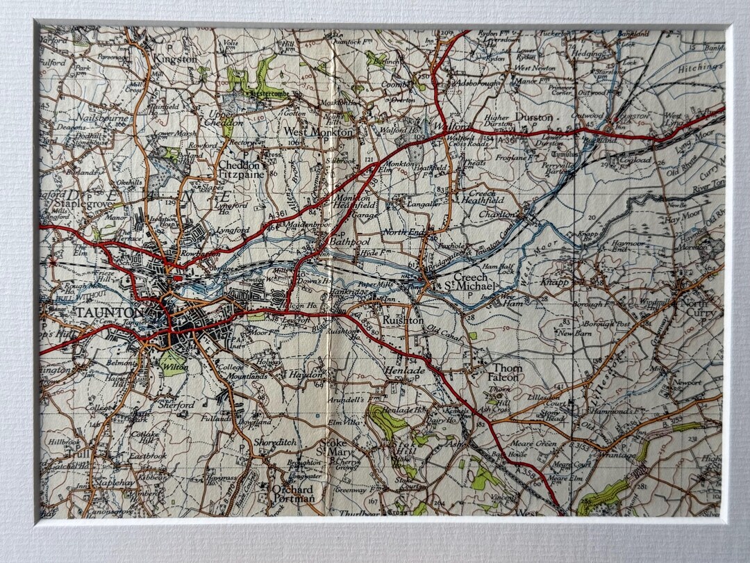 Taunton, Creech St Michael, Walford and Surrounding Area Original 1945 ...