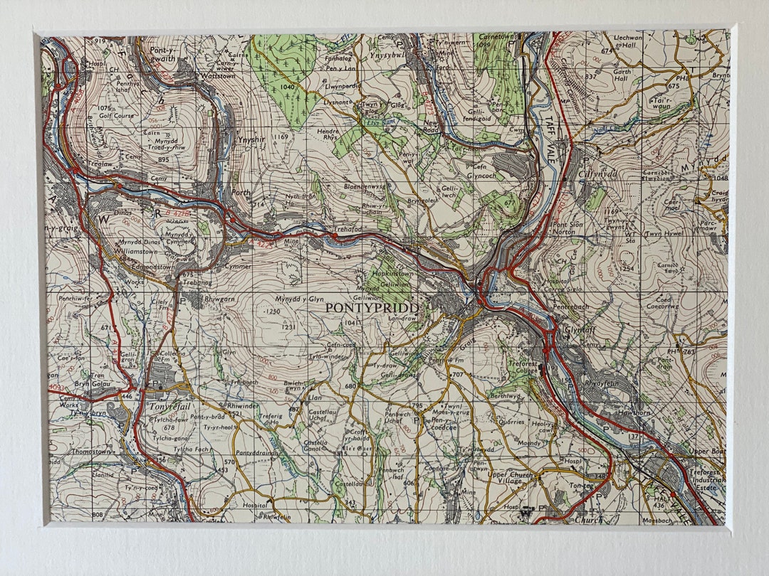 Pontypridd Taff Vale Tonyrefail and Surrounding Area - Etsy UK