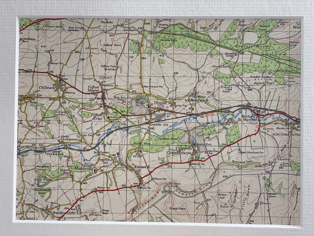 Vintage 1963 Ordnance Survey Map: Barford St Martin Area (mounted) - Etsy
