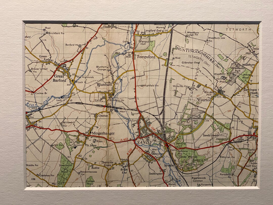 Sandy, Great Barford, Tempsford and Surrounding Area Original 1954 ...