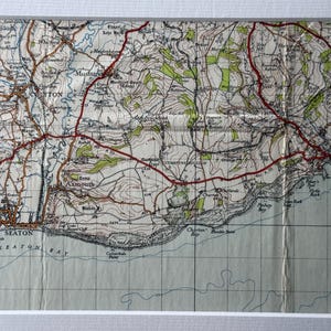 Seaton, Lyme Regis, Colyton and Surrounding Area Original 1945 Ordnance ...