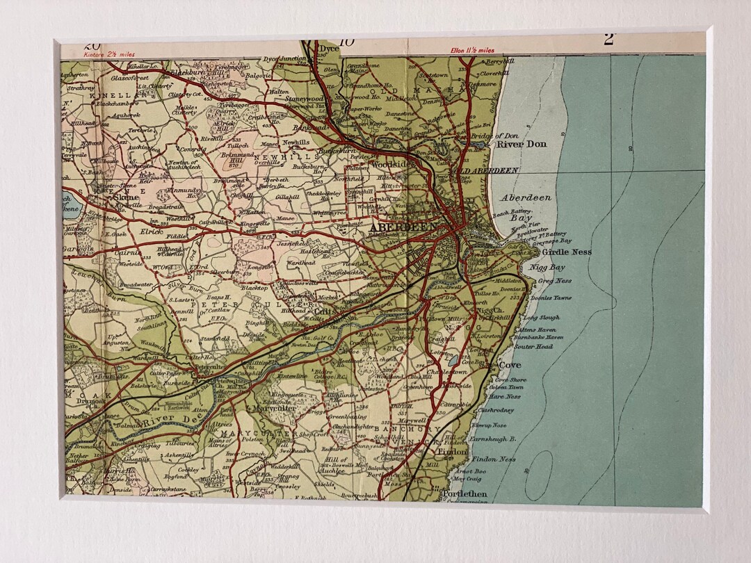 Aberdeen, Cove, Maryculter and Surrounding Area Original 1920 ...