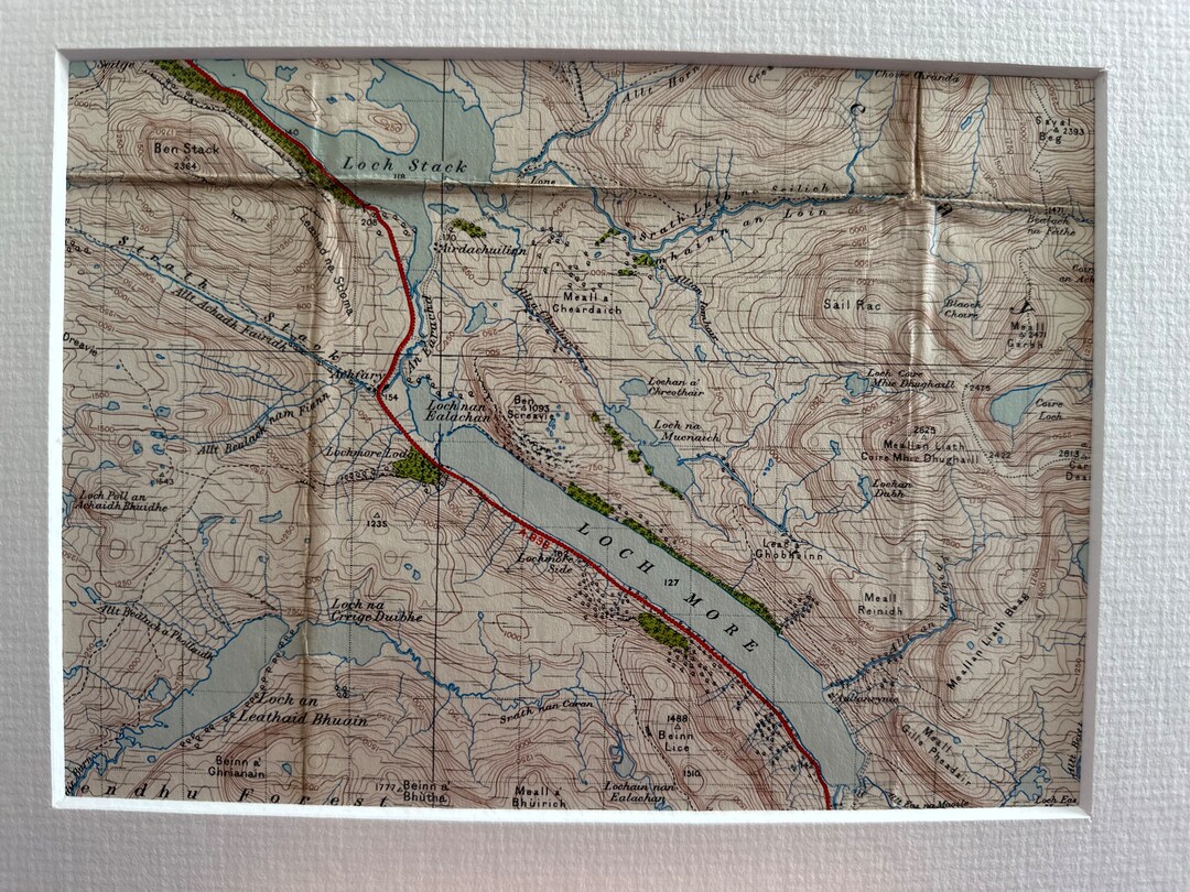 Loch More Scotland Map: 1947 Ordnance Survey, Mounted - Etsy