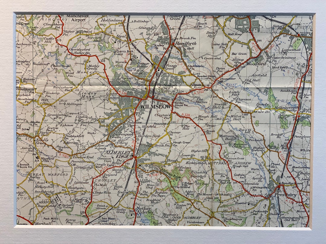 Wilmslow, Alderney Edge, Handforth and Surrounding Area Original 1961 ...