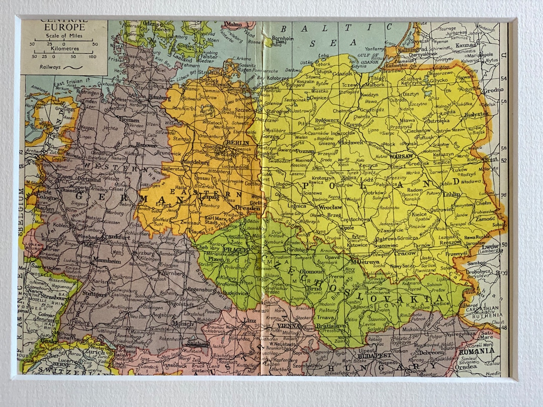 Central Europe Original 1958 Johnston's Pocket Atlas - Etsy