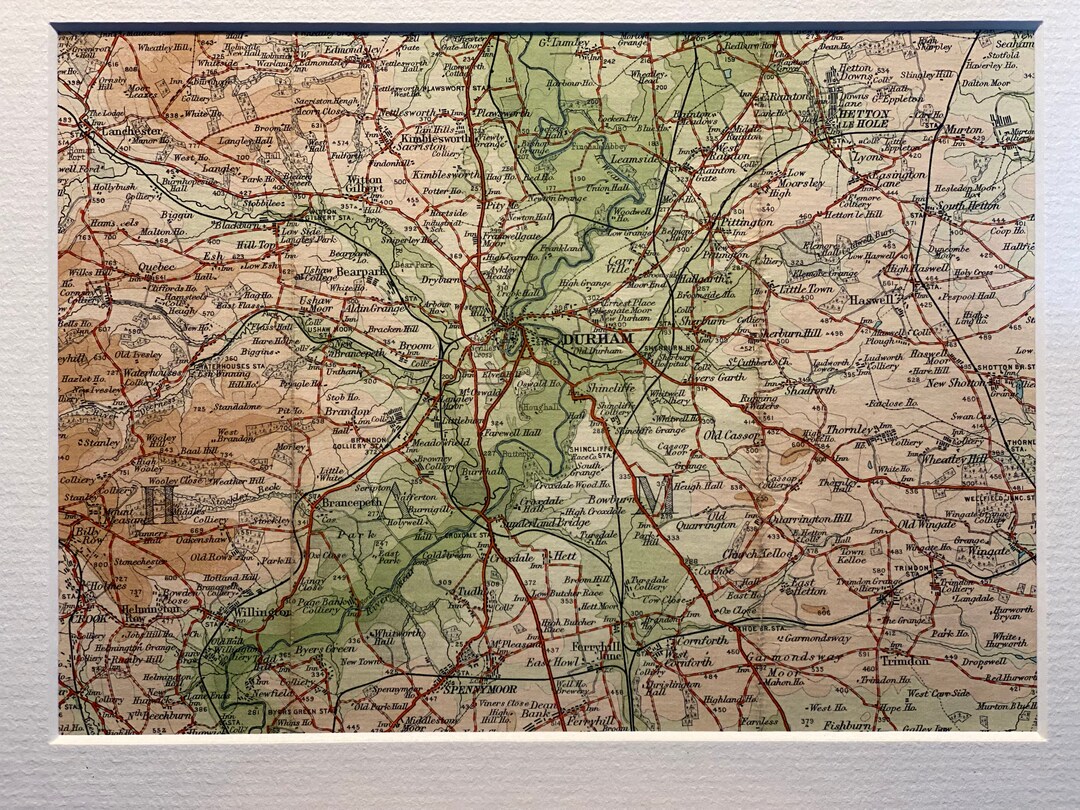 Durham, Lanchester, Hetton Le Hole and Surrounding Area Original 1920 ...
