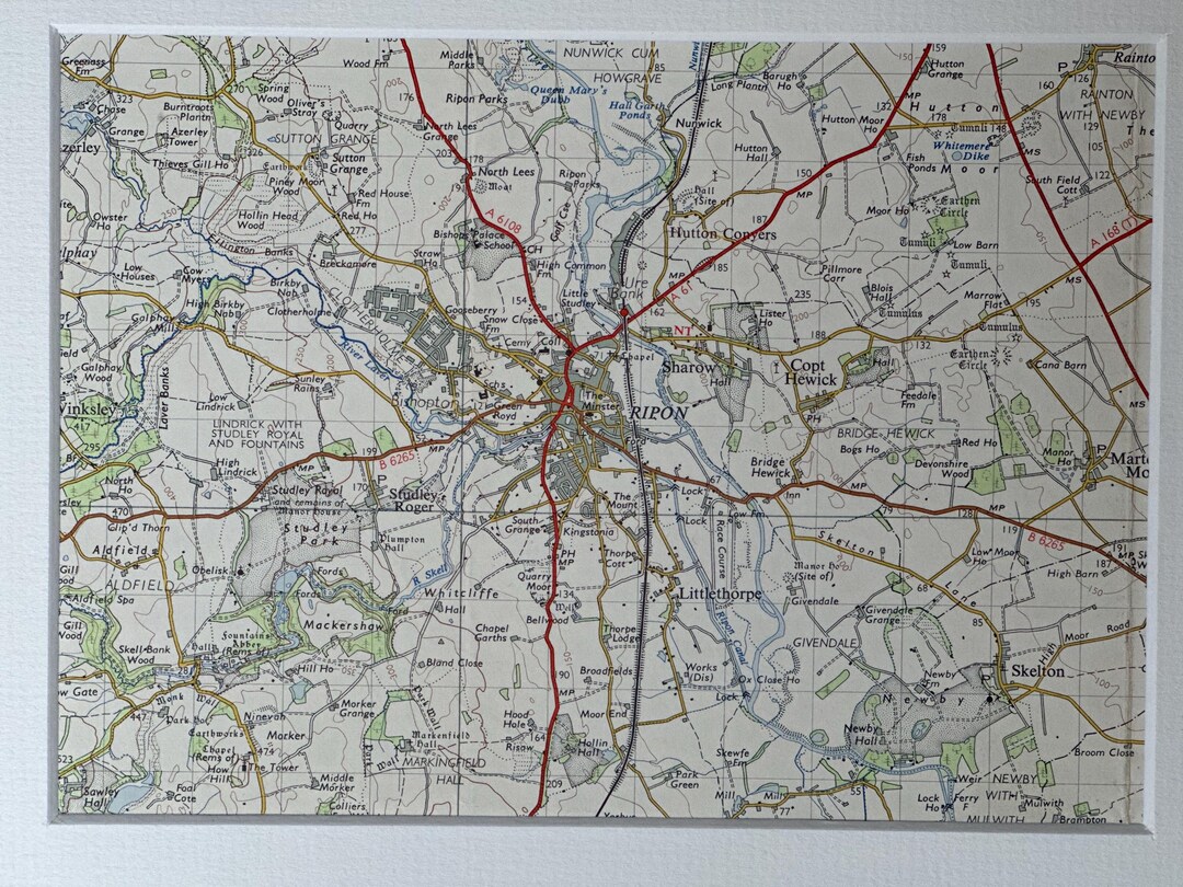 Ripon, Skelton, Studley Park and Surrounding Area Original 1955 ...