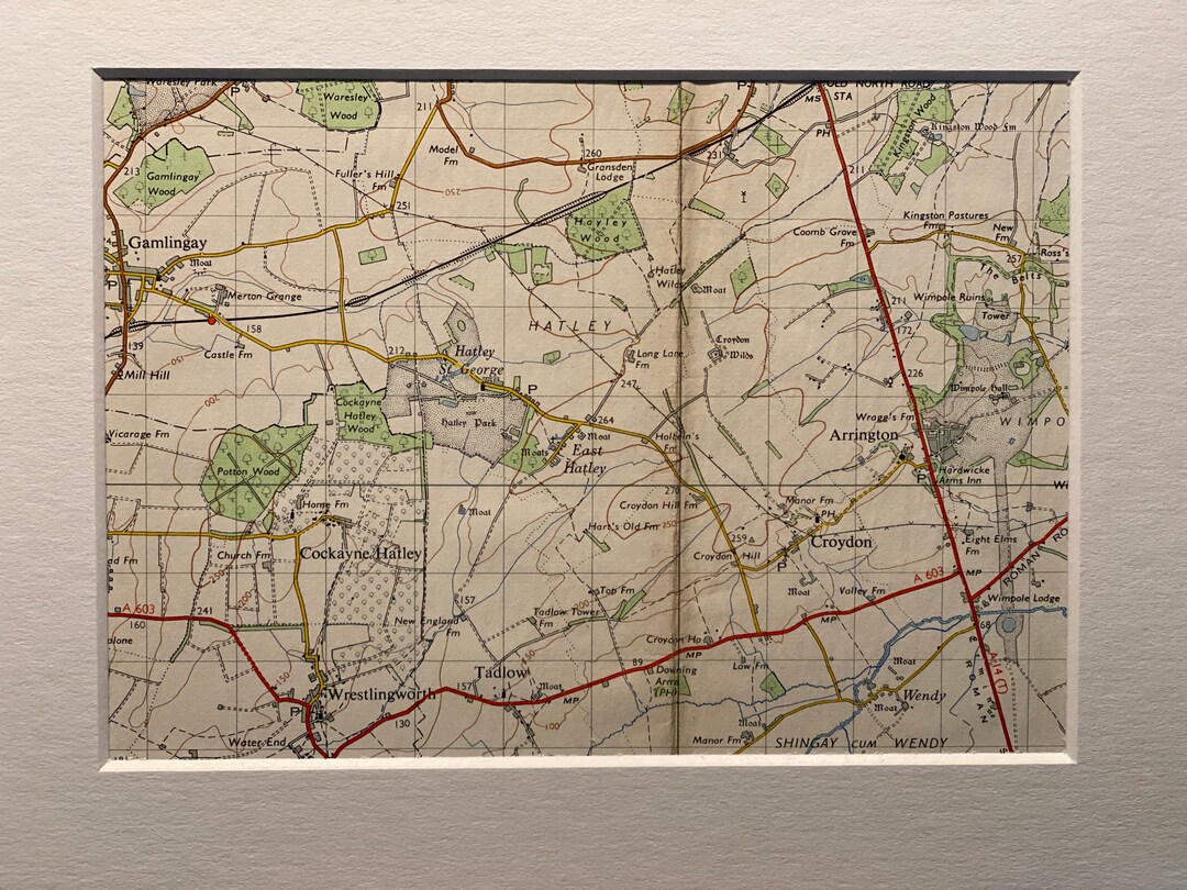 Wrestlingworth, Arrington, Gamlingay and Surrounding Area Original 1954 ...